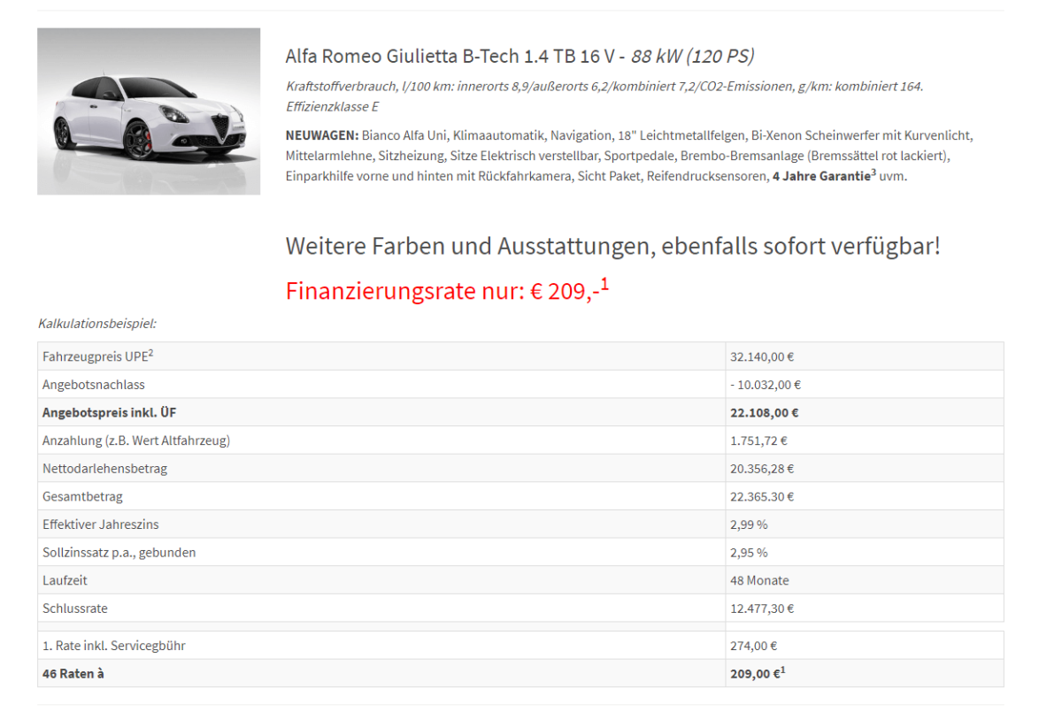 Alfa Romeo Finanzierung
