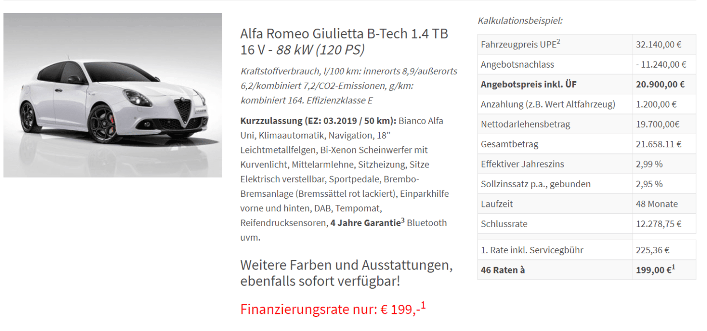 Alfa Romeo Finanzierung