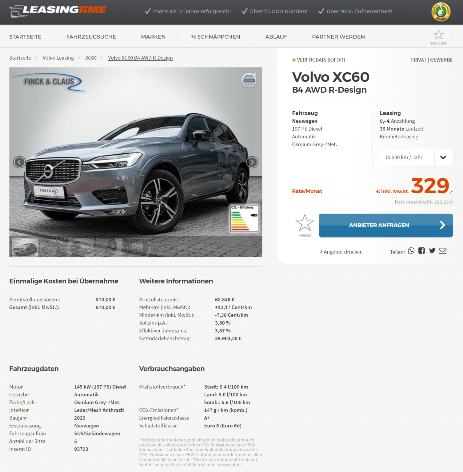 Volvo Xc60 Leasing Aktion