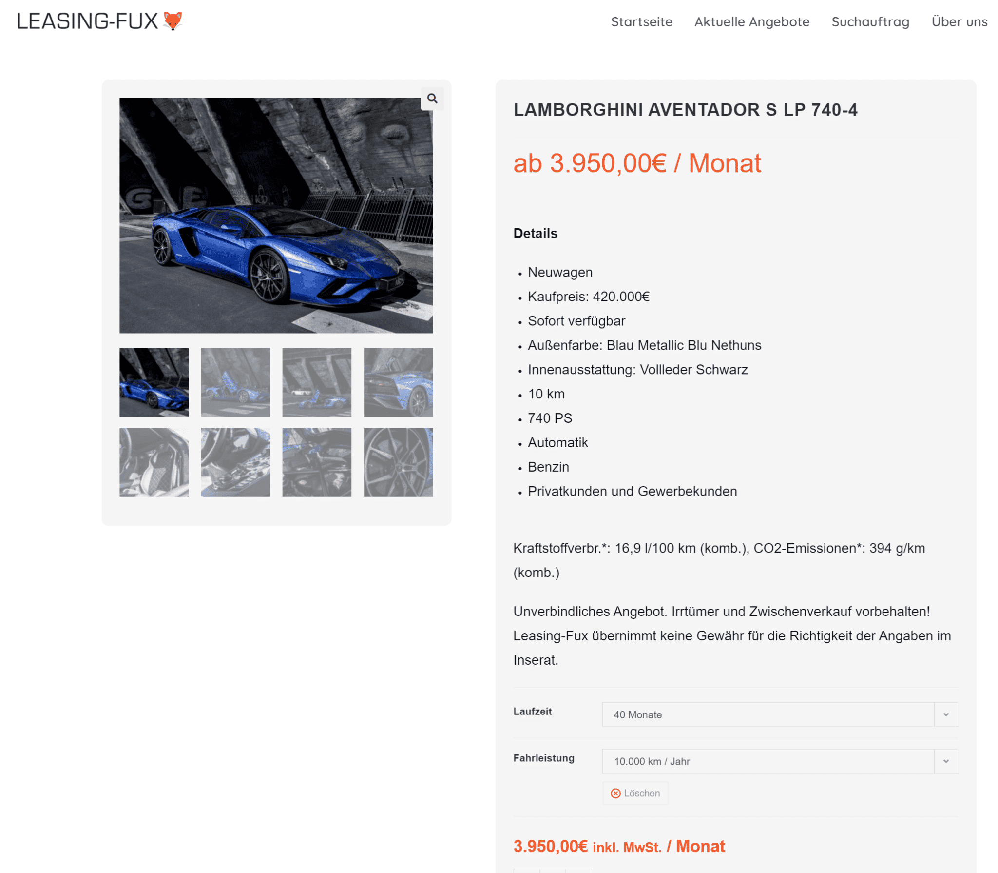 Lamborghini Leasing Preis