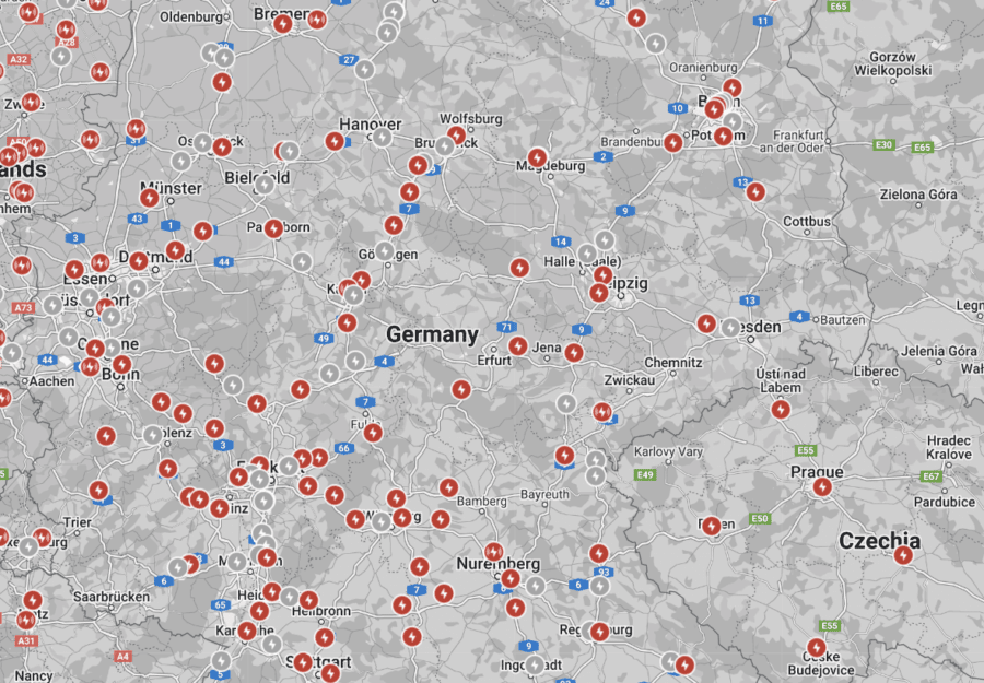 Tesla Supercharger Karte Deutschland