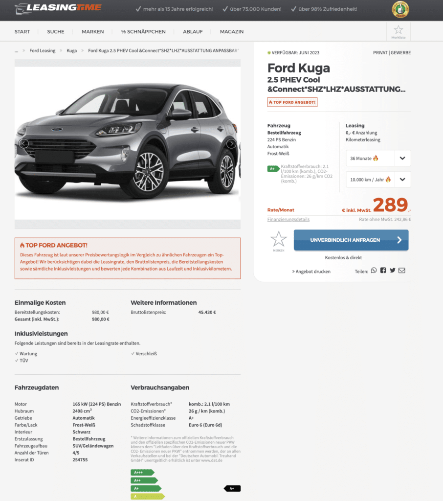 Der Schone Ford Kuga Leasing Und Alle Vorzuge Im Uberblick