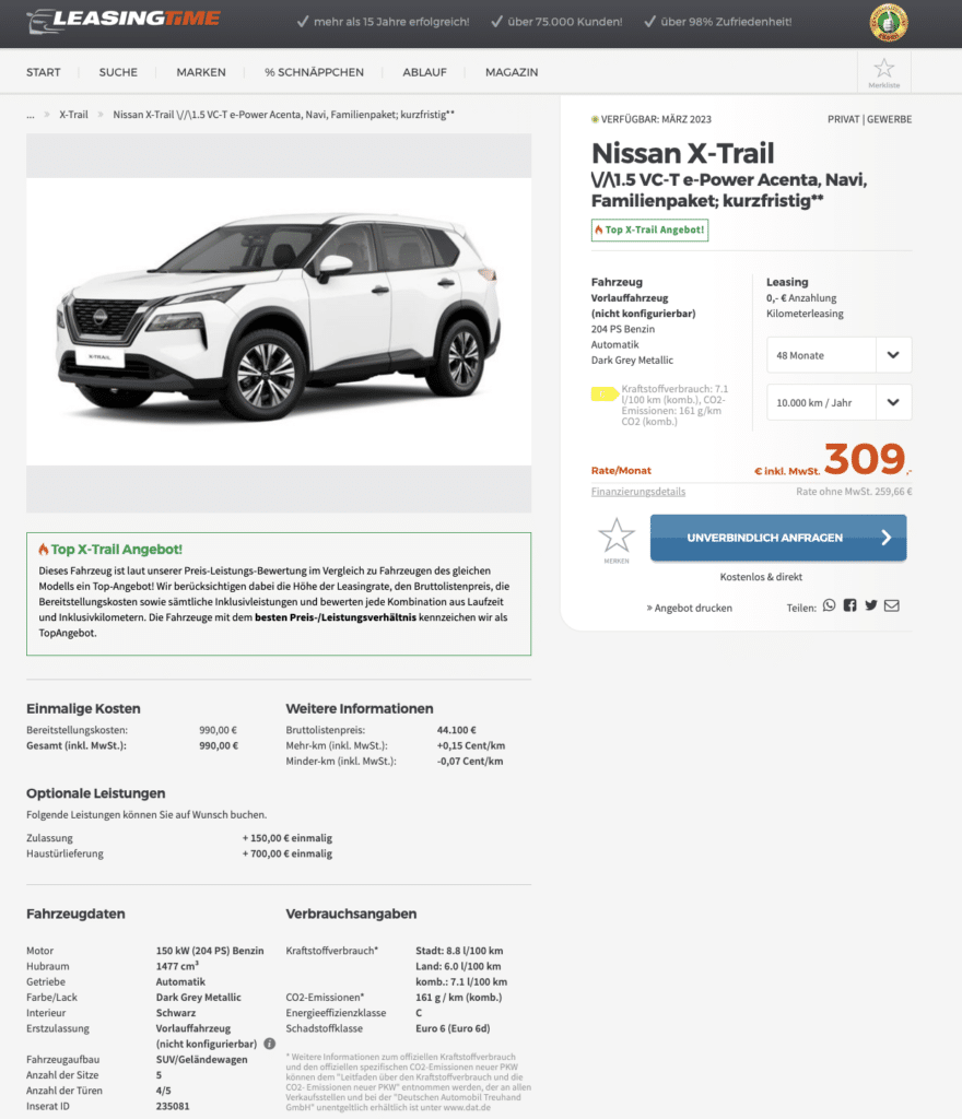 Schone X Trail Leasing Bilder
