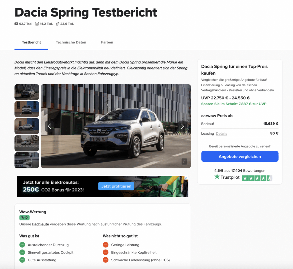 Dacia Spring Essential Leasing für 80 Euro im Monat brutto ...